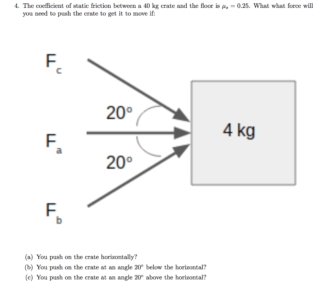 Solved The coefficient of static friction between a 40 kg | Chegg.com
