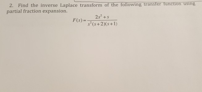 Solved Find the inverse Laplace transform of the following | Chegg.com