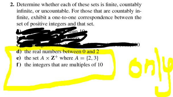Solved Determine whether each of these sets is finite, | Chegg.com