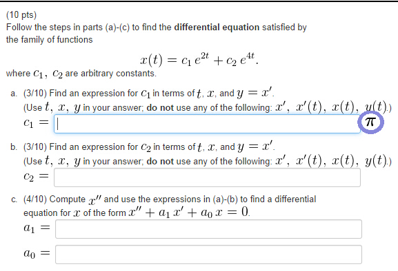 Let Y1 Y2 Be Fundamental Solutions To A Linear 2089