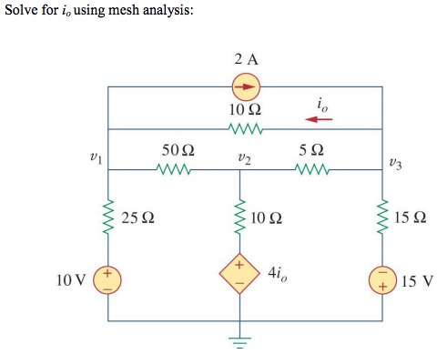 Solved Solve for i0 using mesh analysis: | Chegg.com