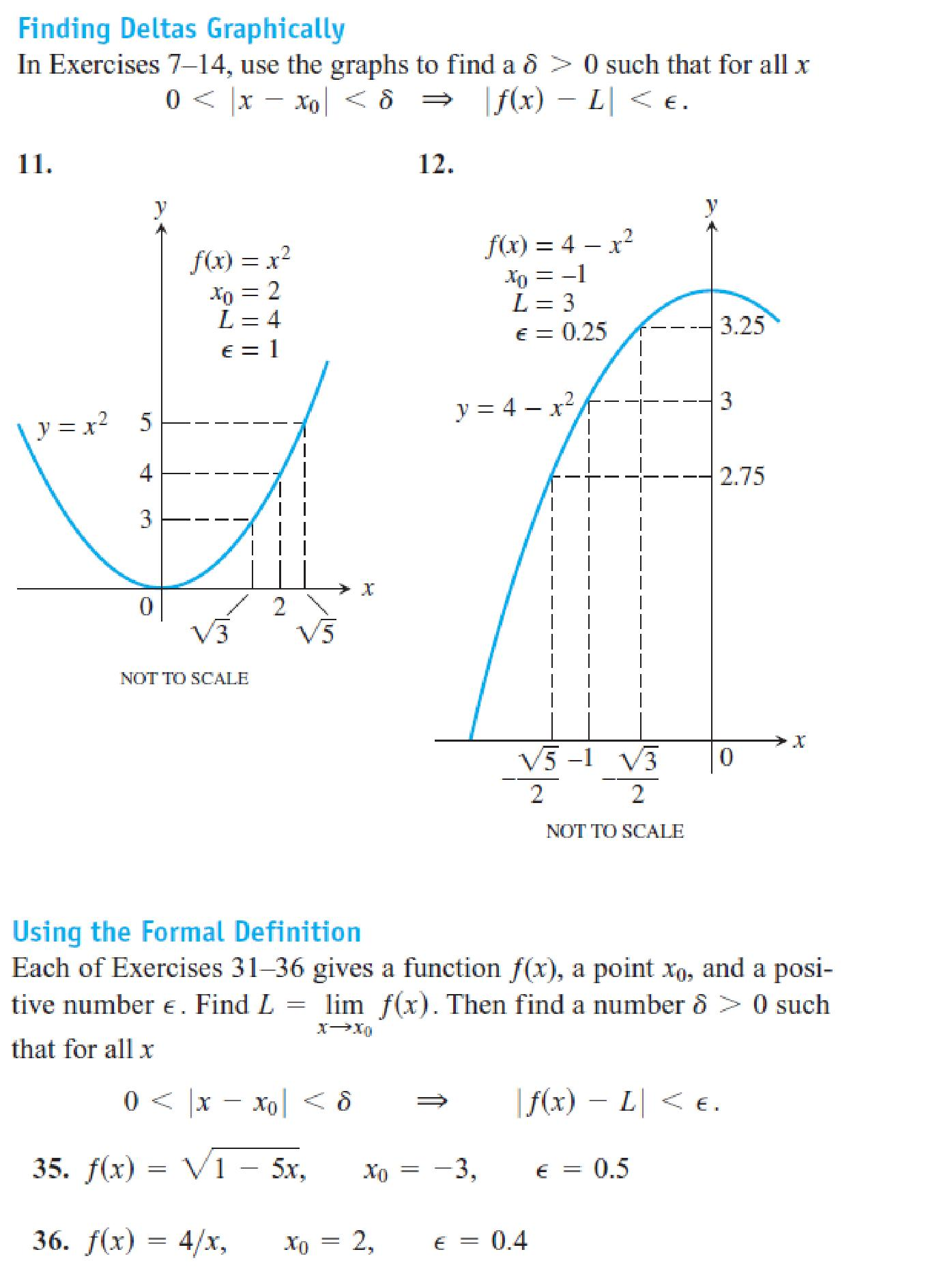 In Exercises 7-14, use the graphs to find a > 0 such | Chegg.com