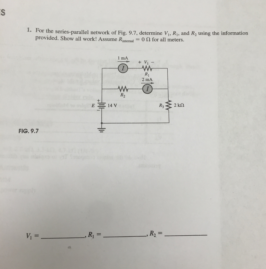 Solved 1. For the series-parallel network of Fig. 9.7, | Chegg.com