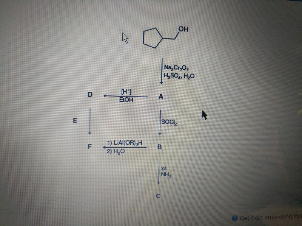 Solved OH H2sos, H2O ETOH SOC2 1) LiAI(OR)H 2) H2O is NHs | Chegg.com Solved OH H2sos, H2O ETOH SOC2 1) LiAI(OR)H 2) H2O is NHs | Chegg.com