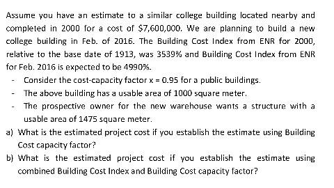 Solved Subject: Cost Estimating | Chegg.com