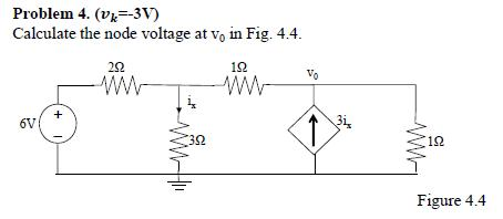 Solved (vk = 3v) Calculate the node voltage at v0 in | Chegg.com