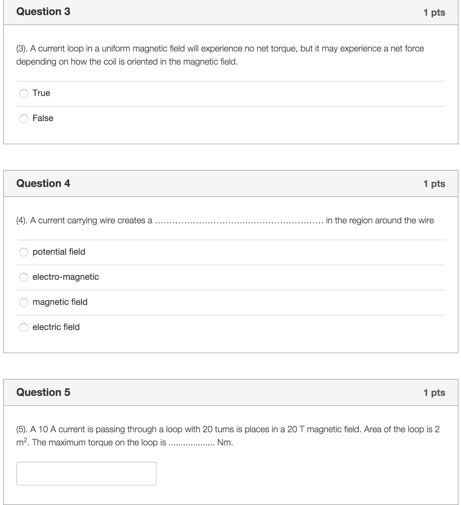 Solved A current loop in a uniform magnetic field will | Chegg.com