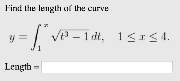Solved Find the length of the curveY= Integrate square root | Chegg.com