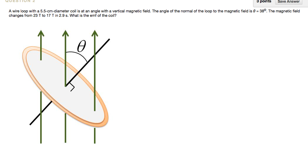 Solved A wire loop with a 5.5-cm-diameter coil is at an | Chegg.com