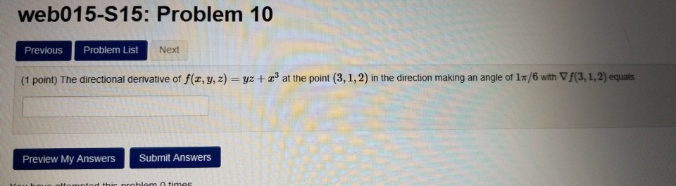 Solved web015-S15: Problem 10 Previous Problem List Next (1 | Chegg.com