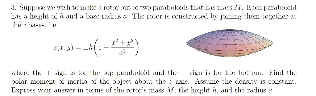 3. Suppose we wish to make a rotor out of two | Chegg.com