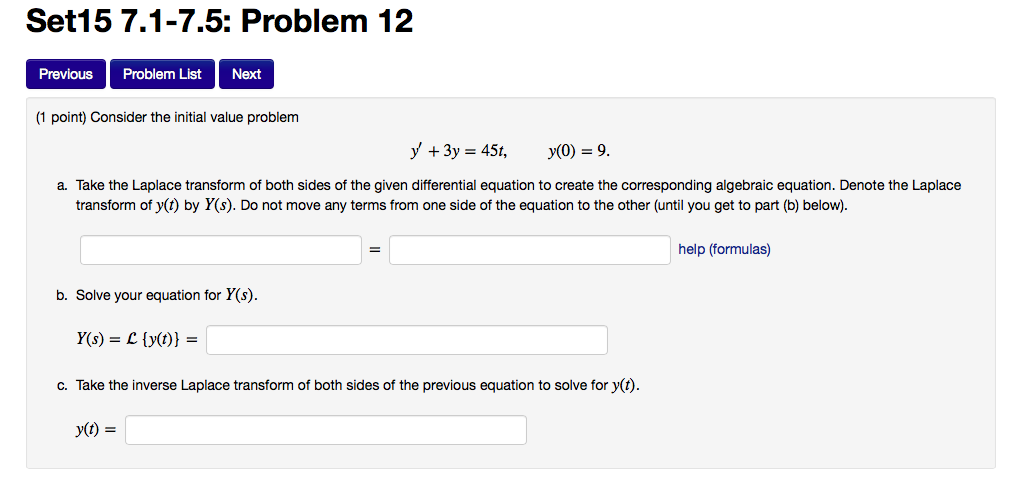 Solved Consider the initial value problem y' + 3y = 45t, | Chegg.com