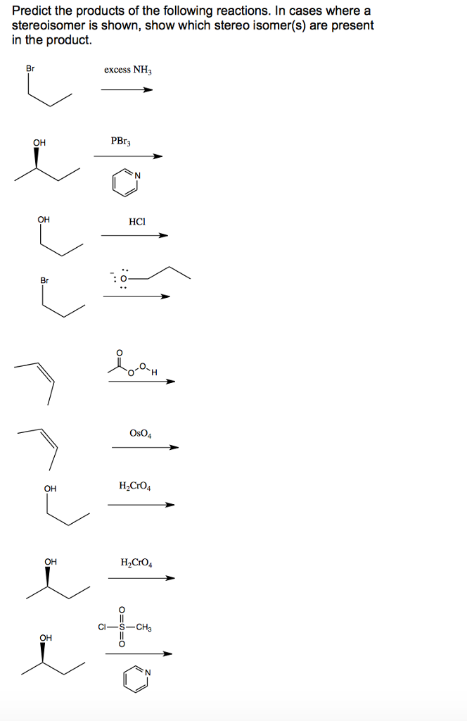 Solved Predict the products of the following reactions. In | Chegg.com