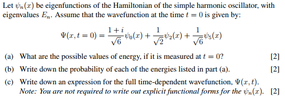 Solved Let psi_n(x) be eigenfunctions of the Hamiltonian of | Chegg.com