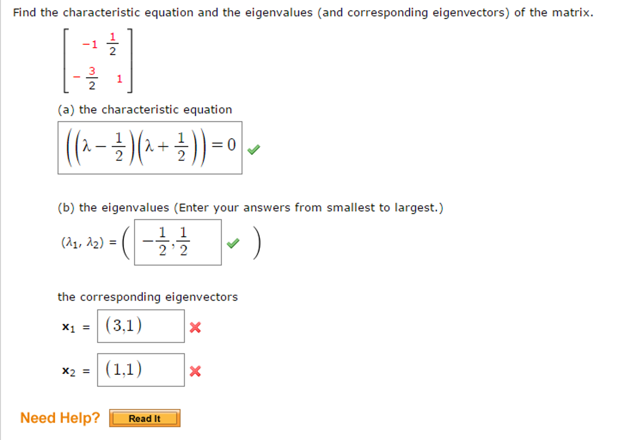 Solved Find the characteristic equation and the eigenvalues | Chegg.com