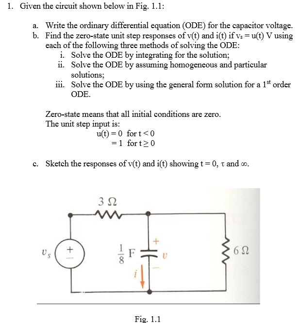 Solved Given the circuit shown below in Fig. 1.1: Write the | Chegg.com