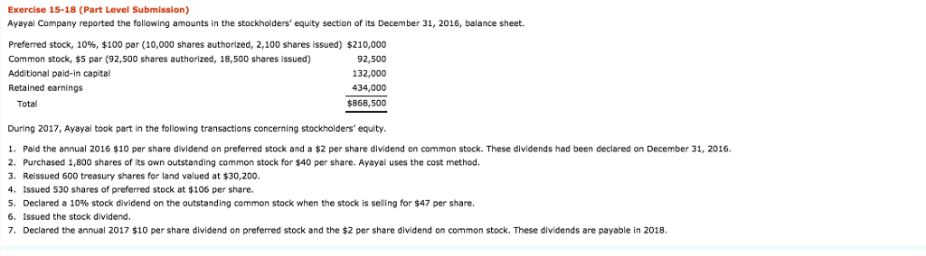 Solved Exercise 15-18 (Part Level Submission) Ayayai Company | Chegg.com