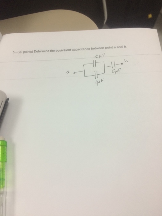 Solved 5- Determine the equivalent capacitance between | Chegg.com