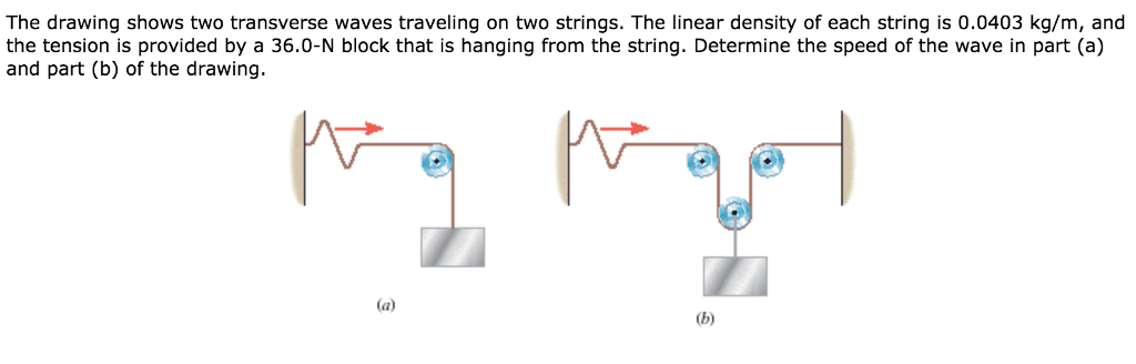 Solved The drawing shows two transverse waves traveling on | Chegg.com