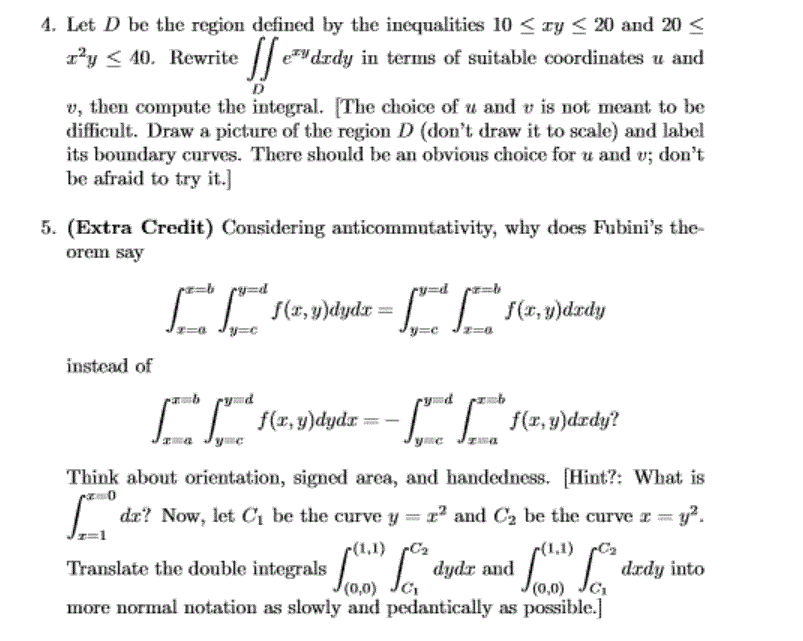 Solved 4. Let D be the region defined by the inequalities 10 | Chegg.com