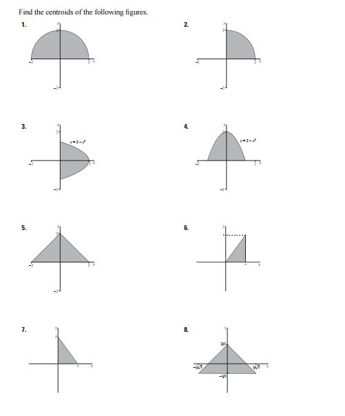 Solved Find the centroids of the following figures. | Chegg.com