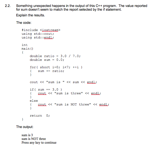 Something unexpected happens in the output of this | Chegg.com