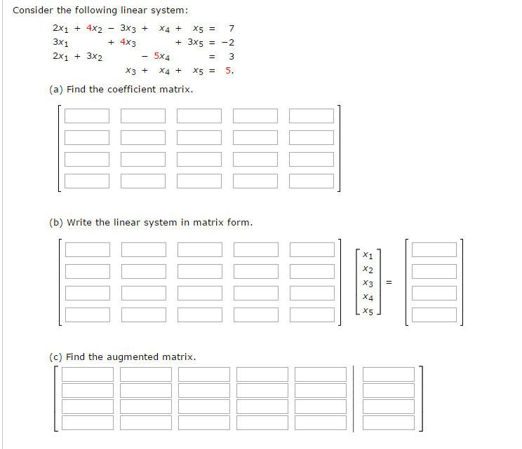 Solved Consider the following linear system: 2x_1 + 4x_2 - | Chegg.com