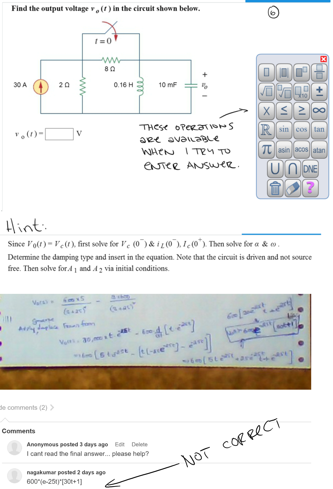 Solved Find the output voltage v_0 (t) in the circuit shown | Chegg.com