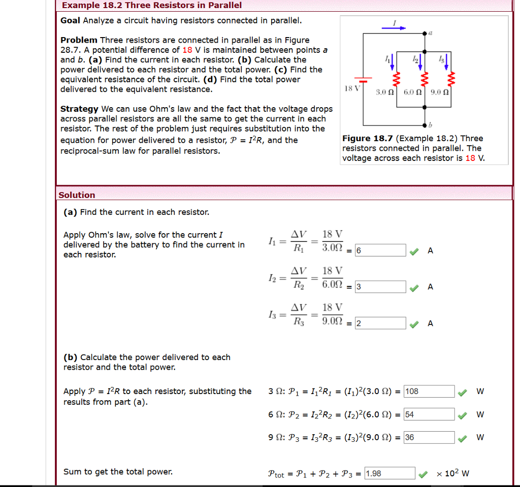 Solved Three Resistors in Parallel Goal Analyze a circuit | Chegg.com