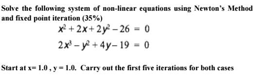 Solved Solve the following system of non-linear equations | Chegg.com