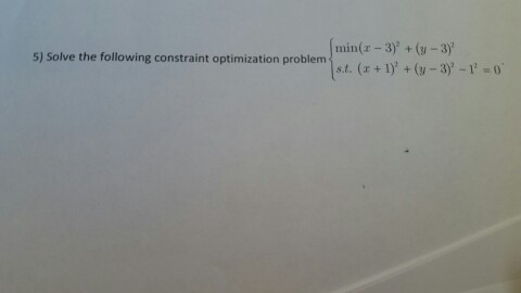Solved min(a t (y 3) 5) solve the following constraint | Chegg.com
