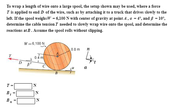 Solved To wrap a length of wire onto a large spool, the | Chegg.com