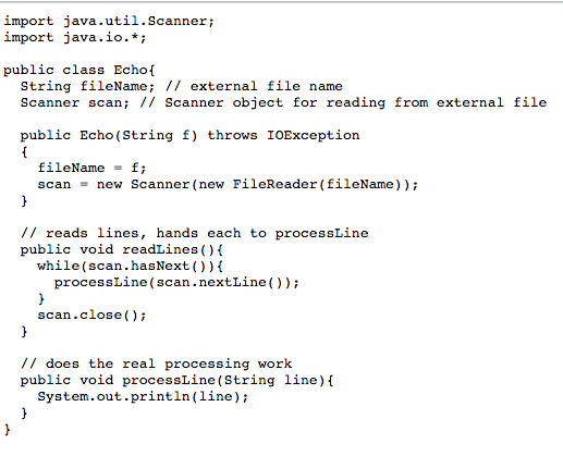 Solved Now let's extend the Echo class to a class called | Chegg.com