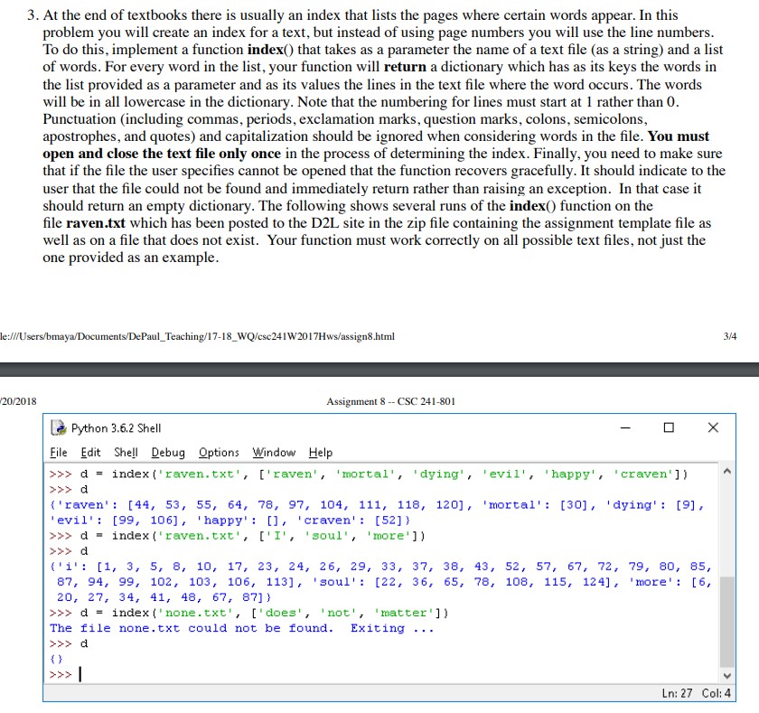 Solved 3. At the end of textbooks there is usually an index | Chegg.com