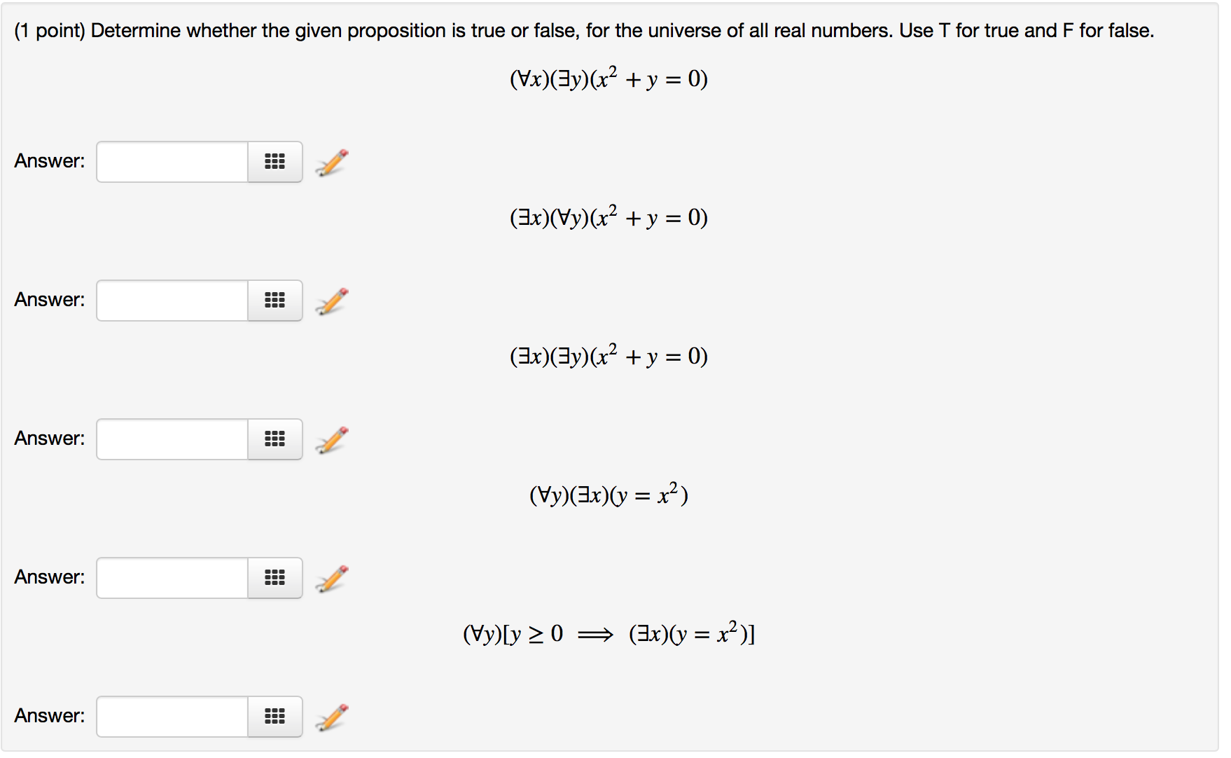 Solved Determine The Truth Value Of The Following Statements 