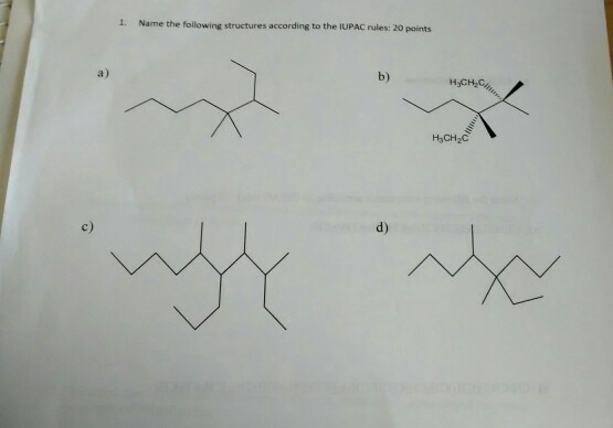 Solved name the following structure according to the IUPAC | Chegg.com