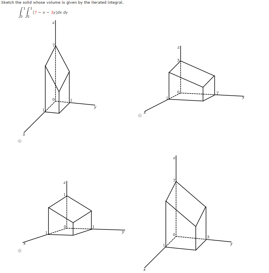 Solved Sketch the solid whose volume is given by the | Chegg.com Solved Sketch the solid whose volume is given by the | Chegg.com