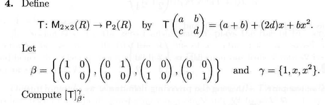 Solved 4. Define T: M2*2(R) right arrow p2(R) by T( a b c | Chegg.com
