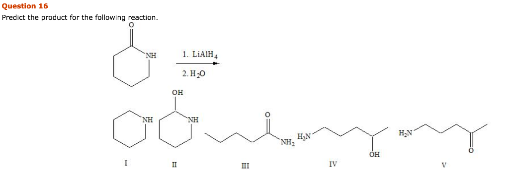 Solved Question 16 Predict the product for the following | Chegg.com