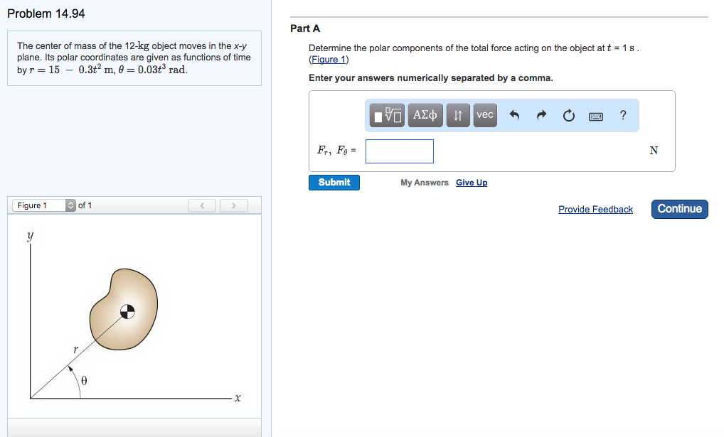 Solved The center of mass of the 12-kg object moves in the | Chegg.com