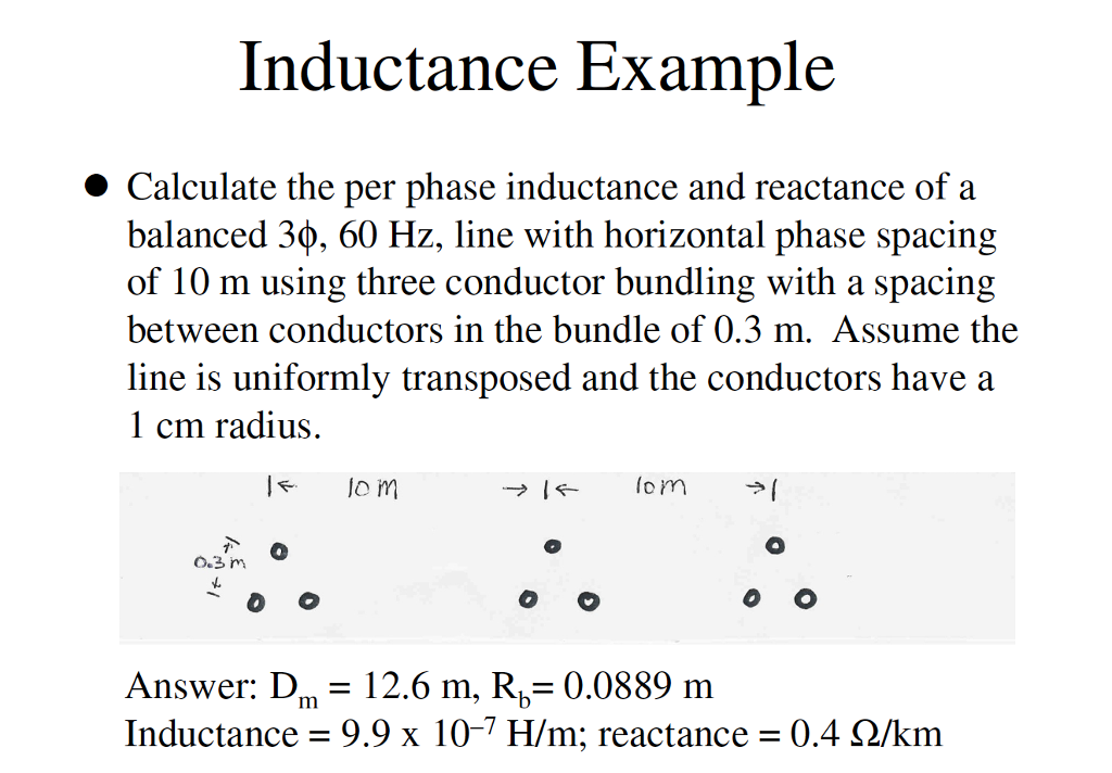 Solved Inductance Example Calculate The Per Phase Inductance
