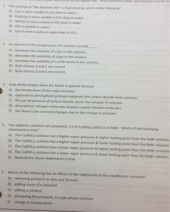 Solved The concept of "like dissolves like" is illustrated | Chegg.com