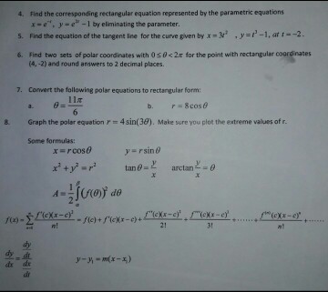 Solved Find the corresponding rectangular equation | Chegg.com