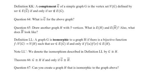 Solved Definition JJ: A graph G is a triple consisting of a | Chegg.com