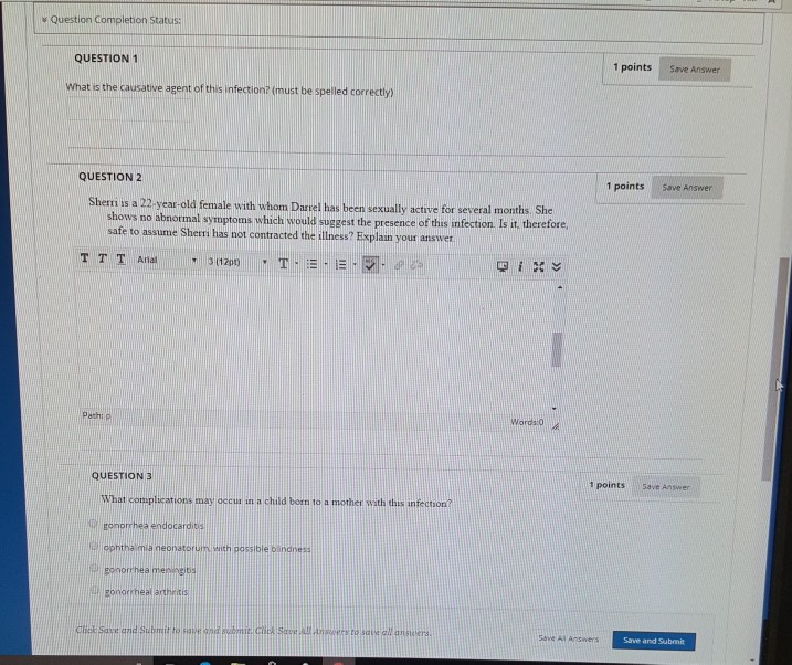¥ Question Completion Status: QUESTION 1 1 points | Chegg.com