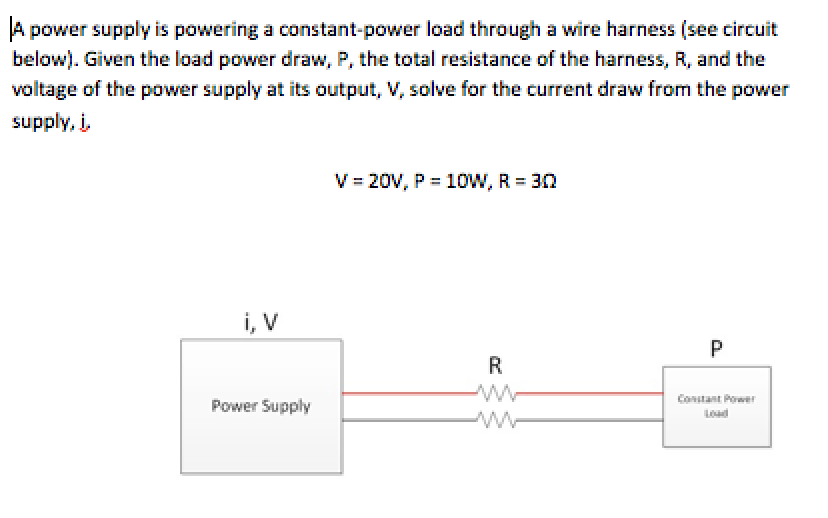 Solved A power supply is powering a constant-power load | Chegg.com