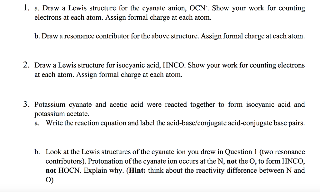 Hnco Lewis Structure