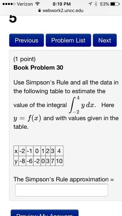 Solved Book Problem 30 Use Simpson's Rule and all the data | Chegg.com