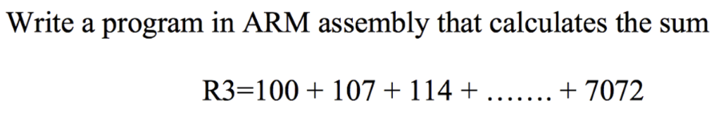 Solved Write a program in ARM assembly that calculates the | Chegg.com