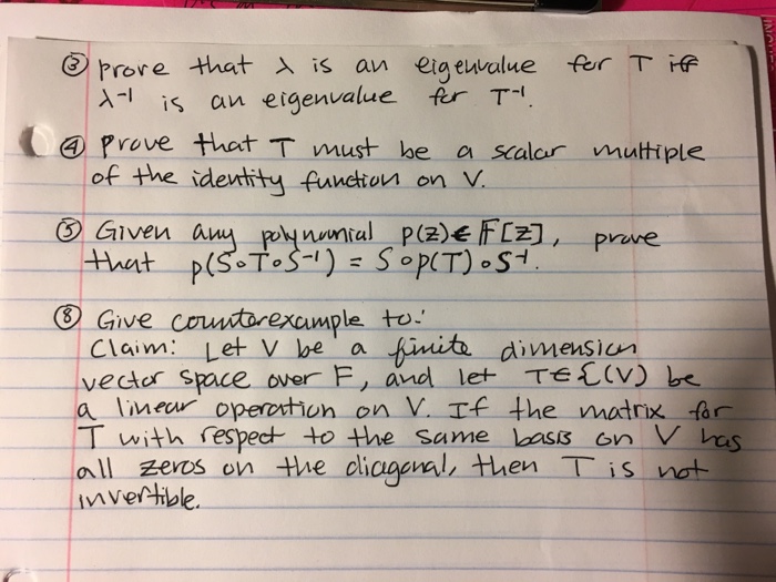 Solved Prove That Lambda Is An Eigenvalue For T If Lambda 1 
